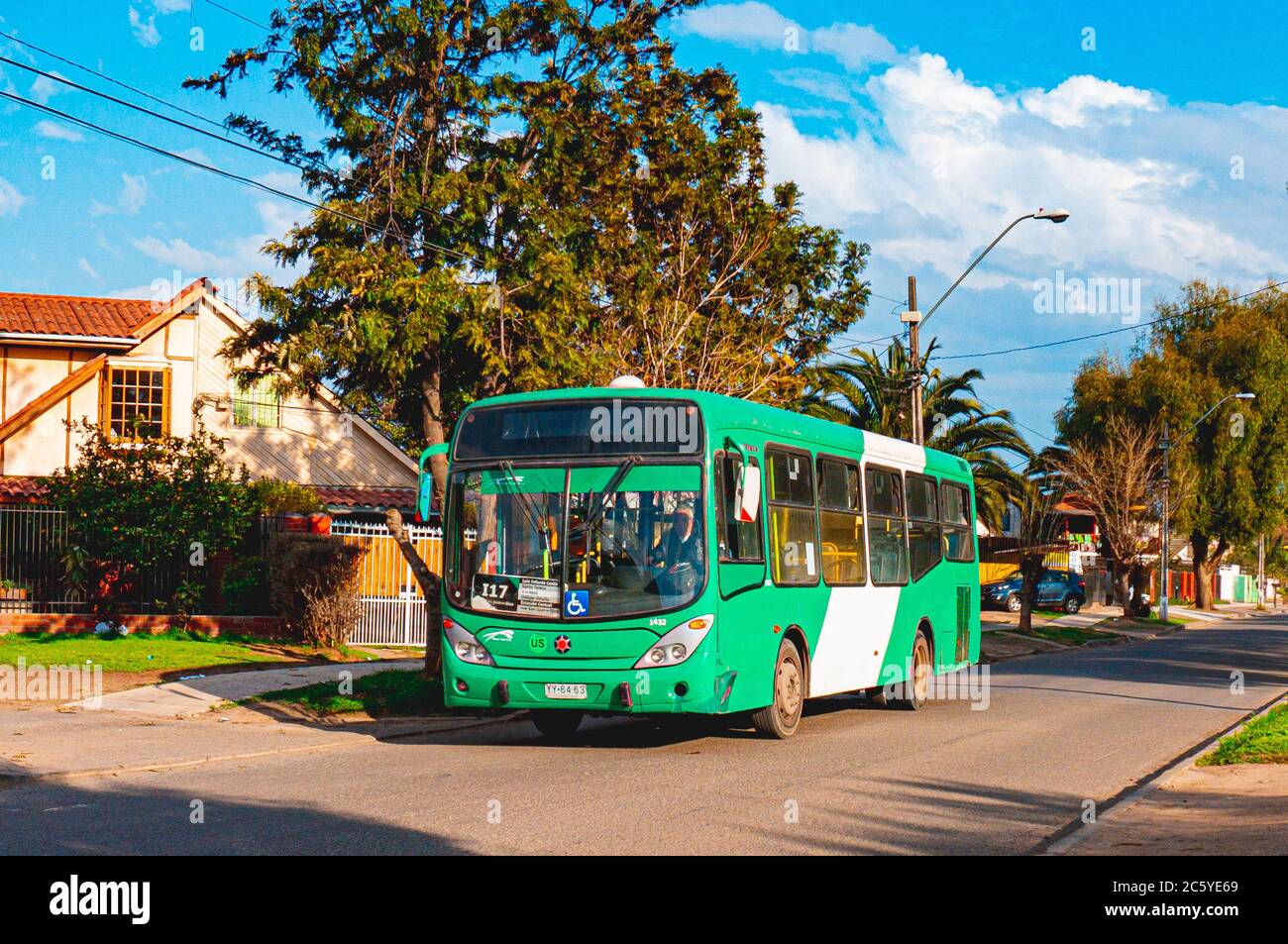 Santiago, Chile - August 2015: A Transantiago / Red Movilidad bus in ...