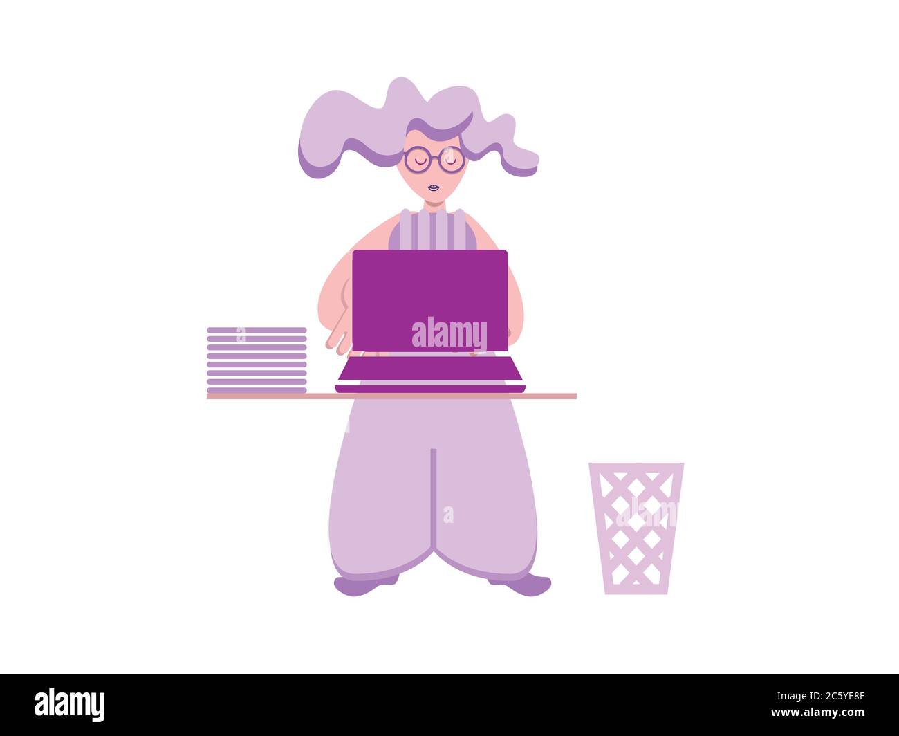 Standing work desk home Stock Vector Images - Alamy