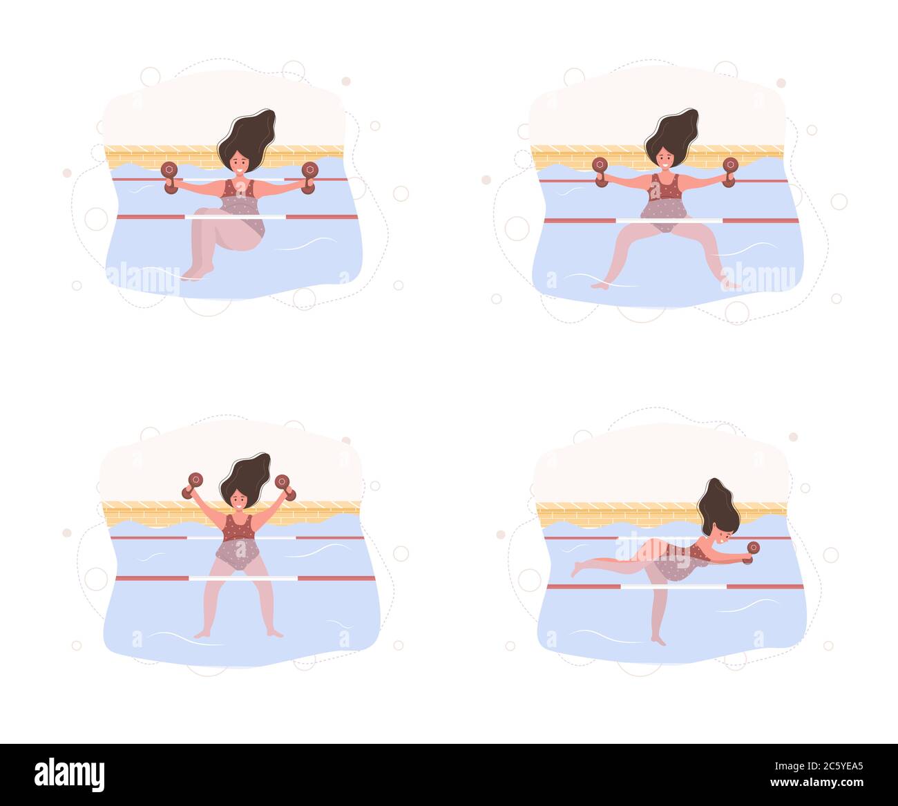 Pregnant woman exercises pool Stock Vector Images - Alamy
