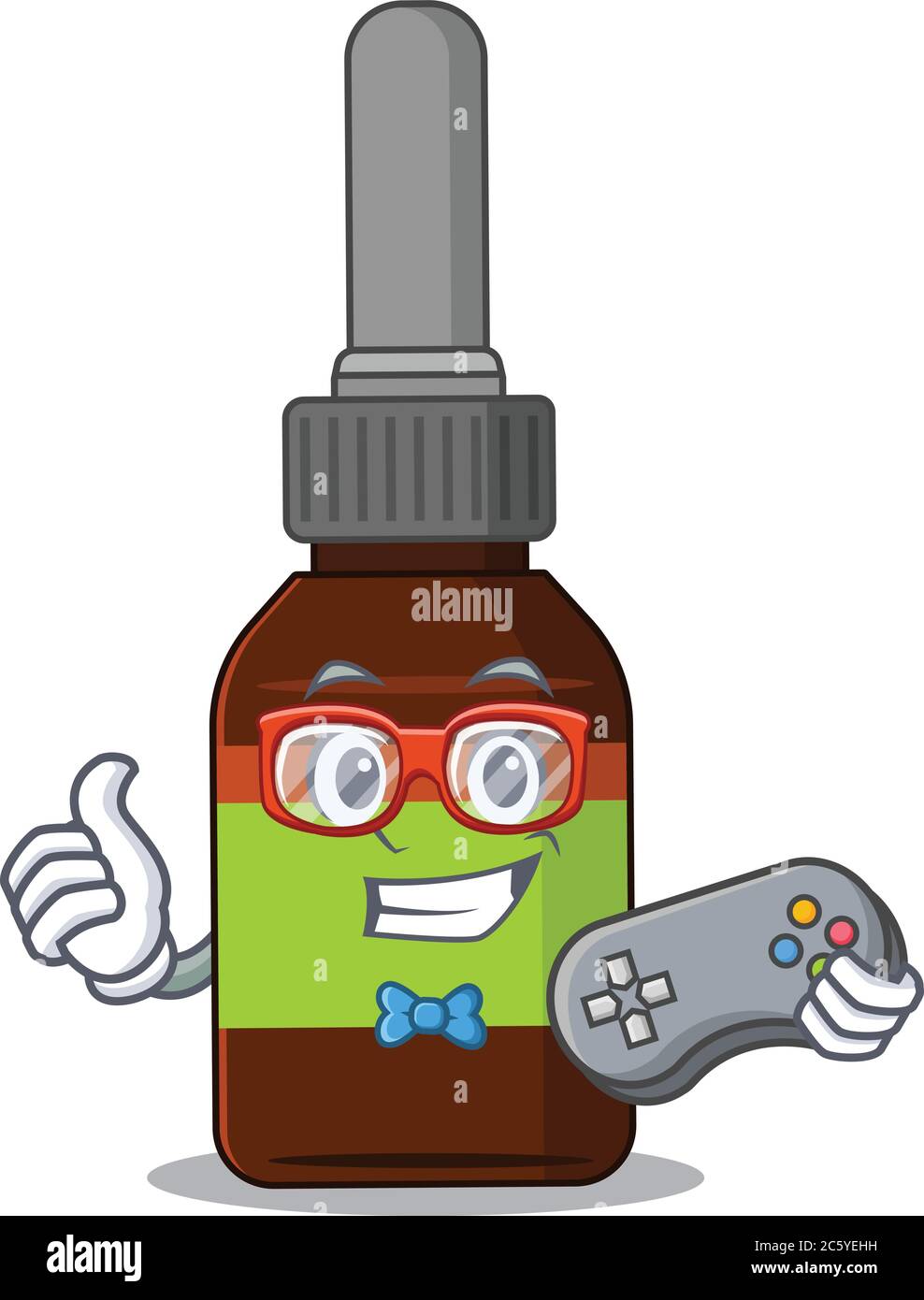 Cartoon Mascot design of liquid bottle gamer using controller Stock ...