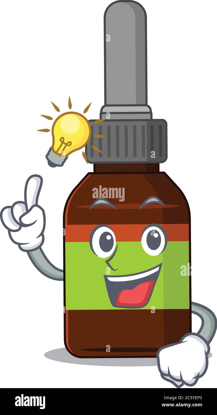 genius liquid bottle Mascot character has an idea gesture Stock Vector ...