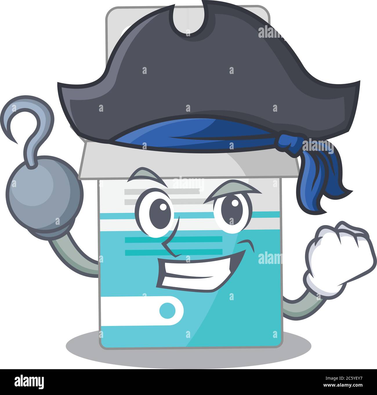 one hook hands Pirate character medical medicine bottle cartoon design ...