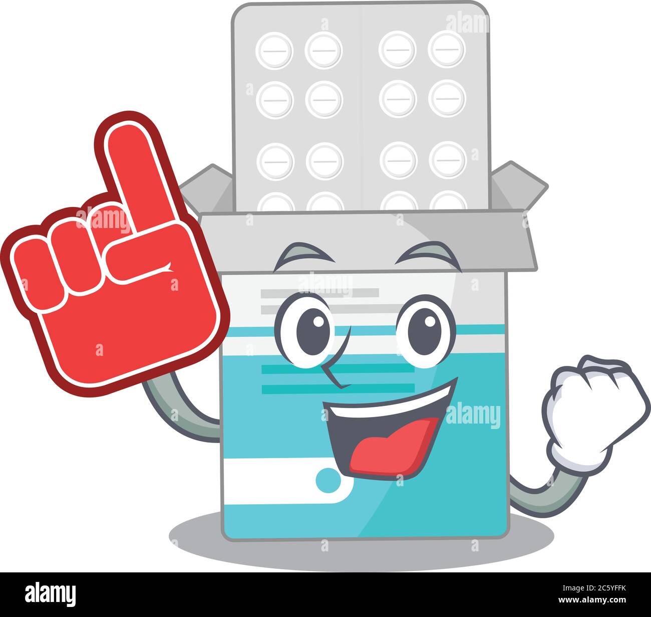 Medical medicine bottle in cartoon picture design with Foam finger ...