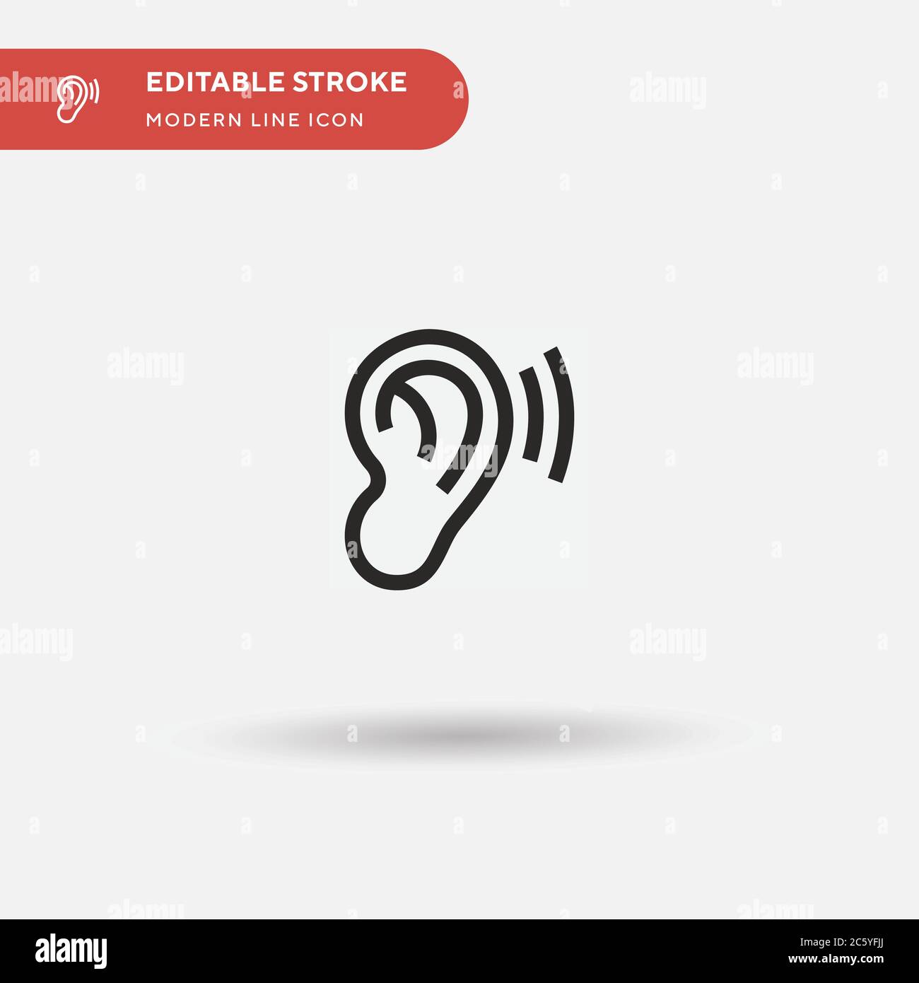 Ear Simple vector icon. Illustration symbol design template for web ...
