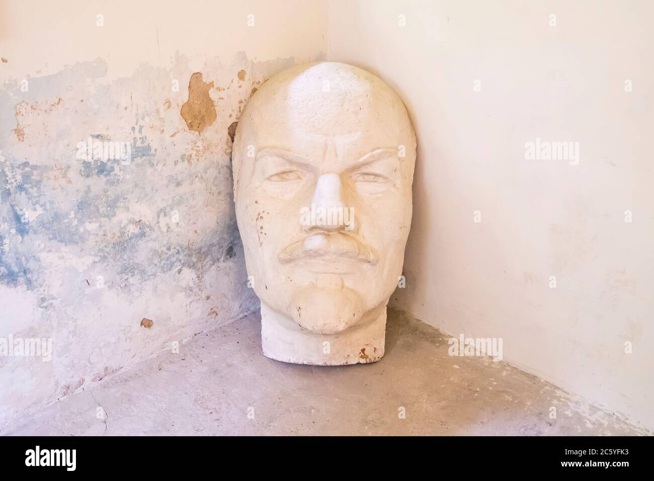 A bust of Lenin in a former prison building used by the German Nazis ...