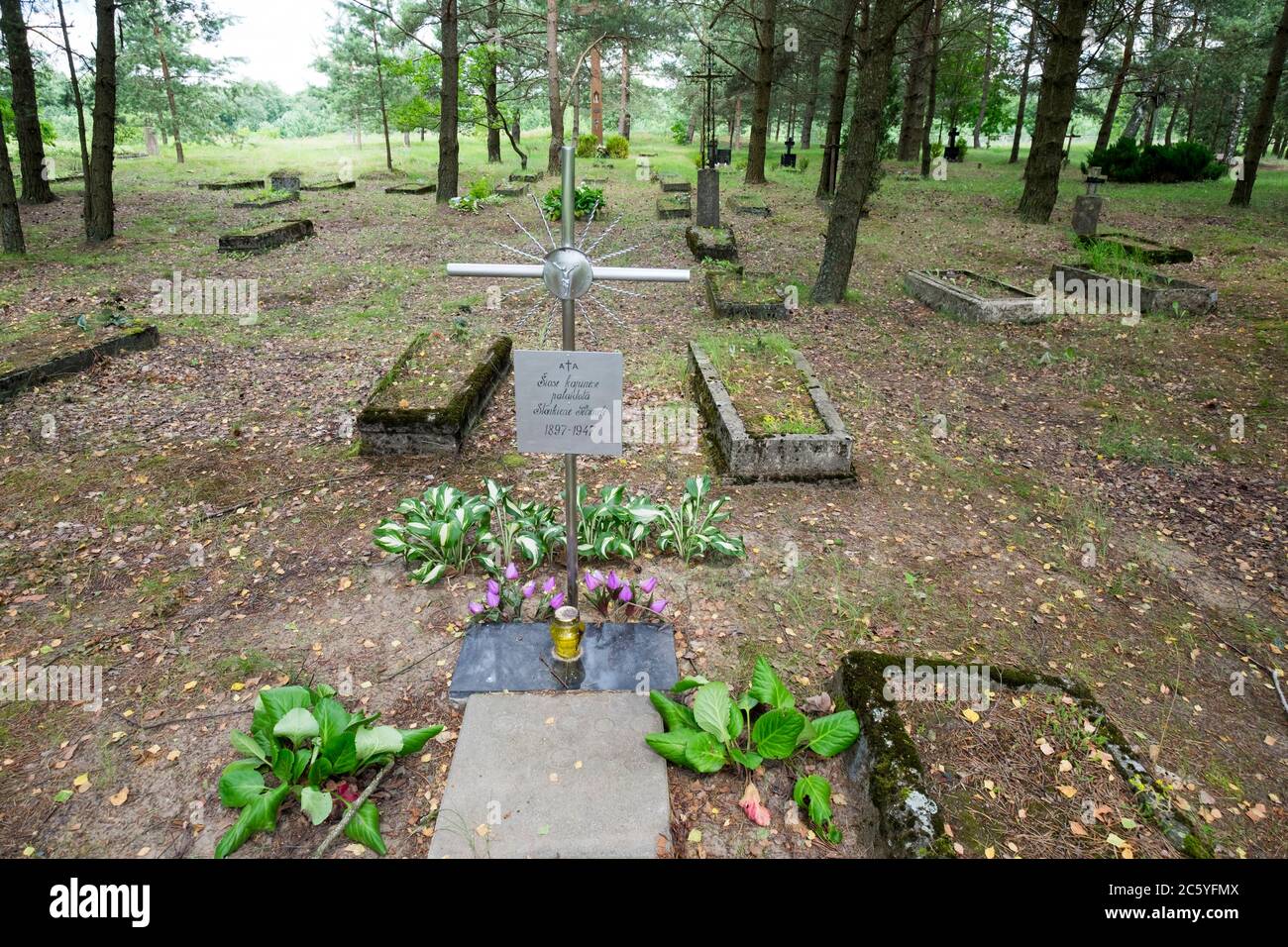 A Chistian burial plot in the cemetery. It was used by the German Nazis ...