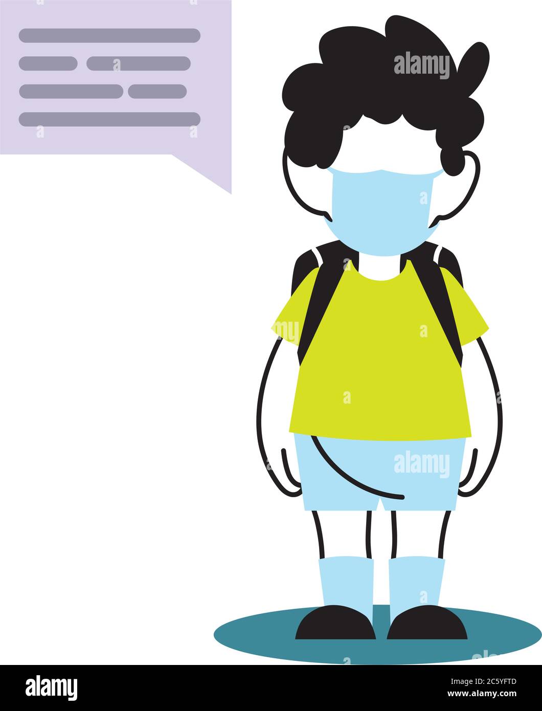 little boy at school talks by text message vector illustration desing ...