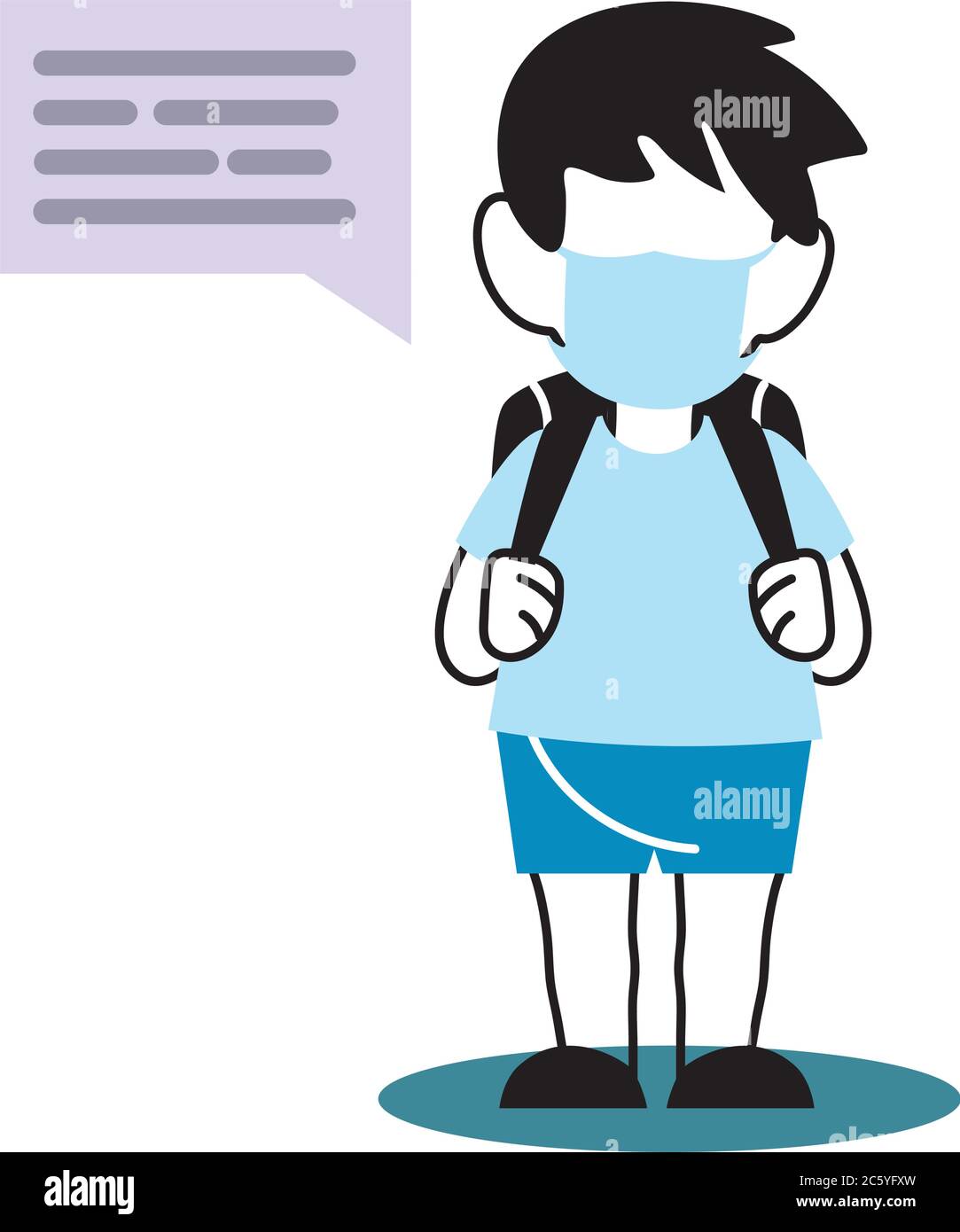 little boy at school talks by text message vector illustration desing ...