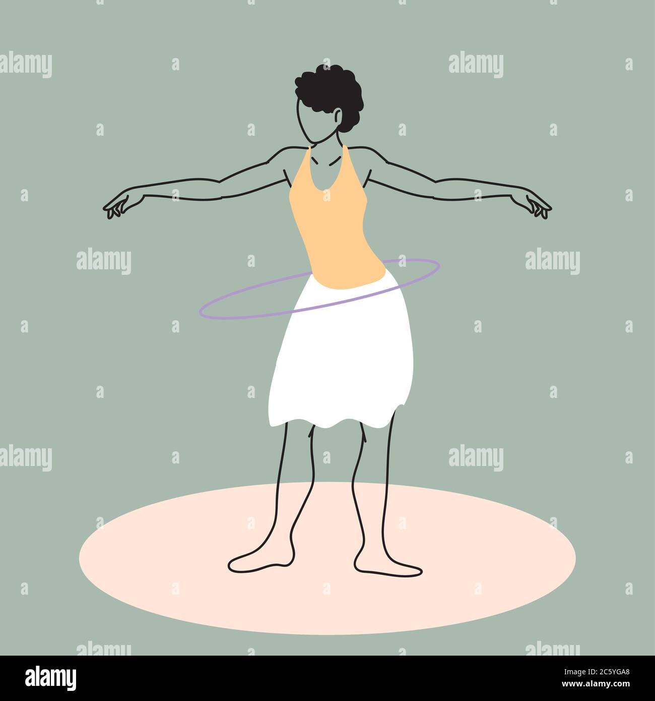 Hula hooping and woman Stock Vector Images - Alamy