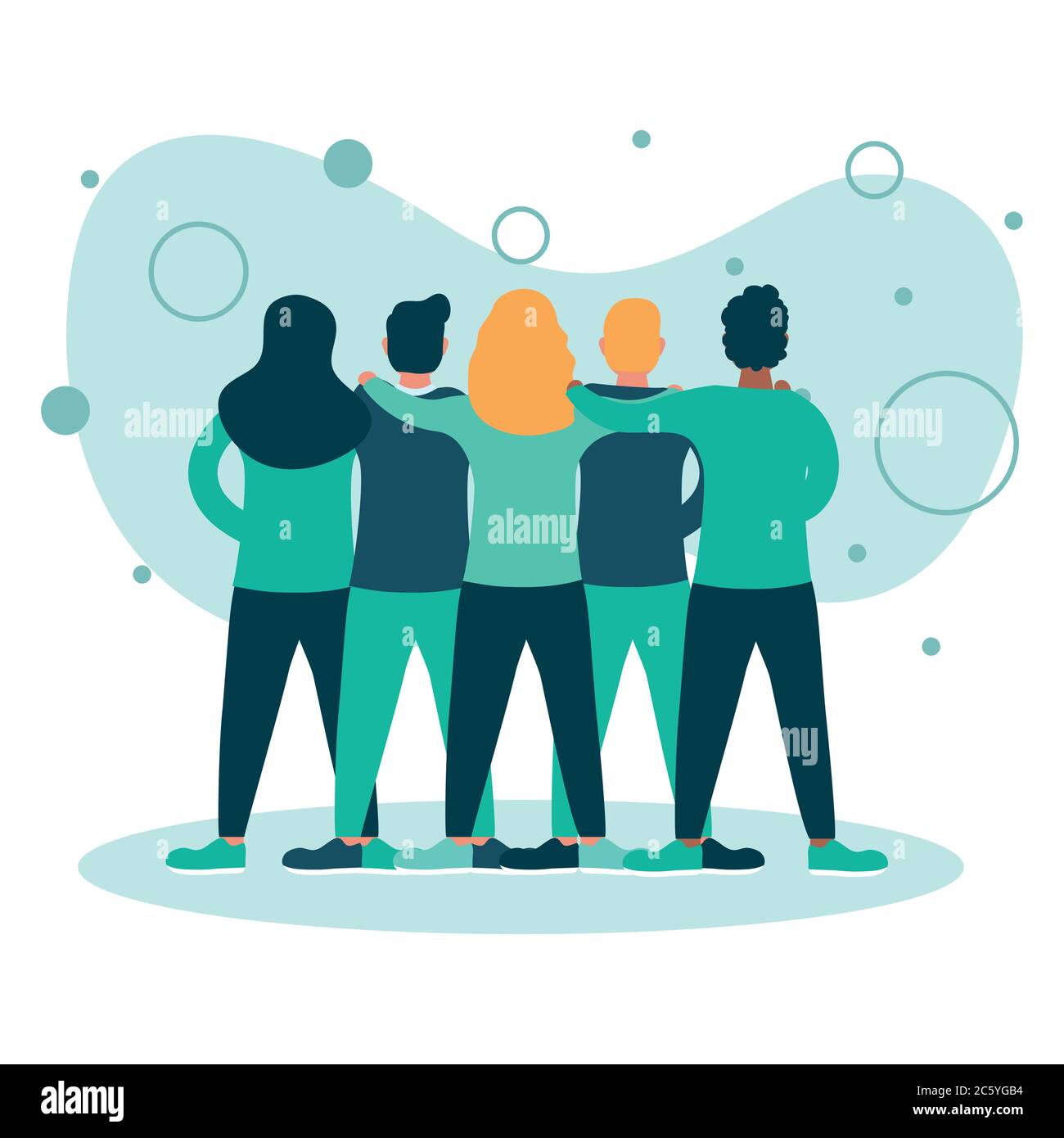 Woman and boy back view Stock Vector Images - Alamy