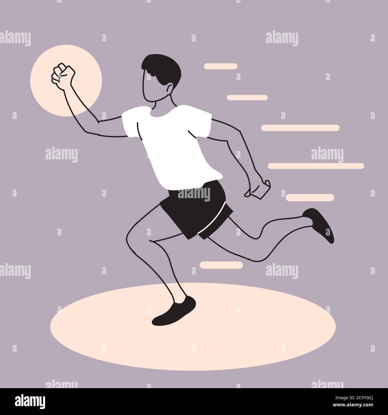 man running or jogging, man athlete doing running vector illustration ...