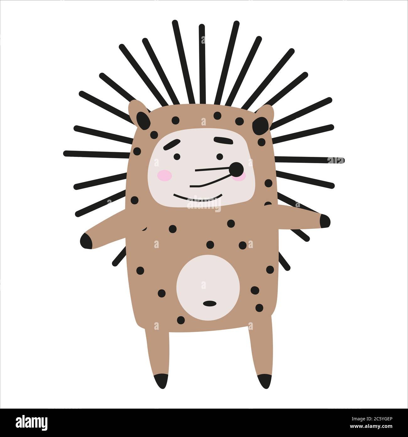 Hedgehog cute funny character. Childish vector illustration in ...