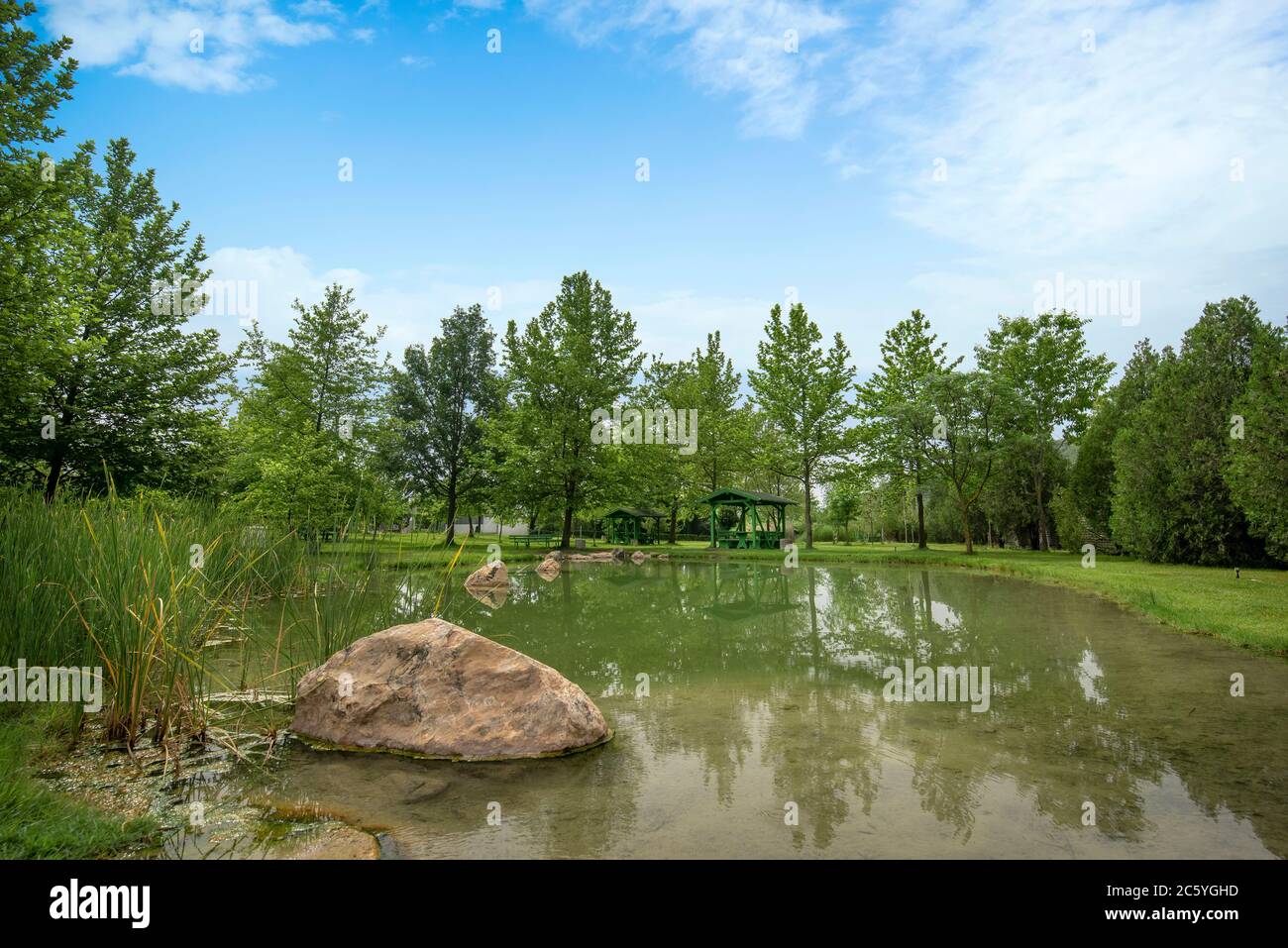 The park with thermal springs at Baba Vanga at Rupite, Petrich ...
