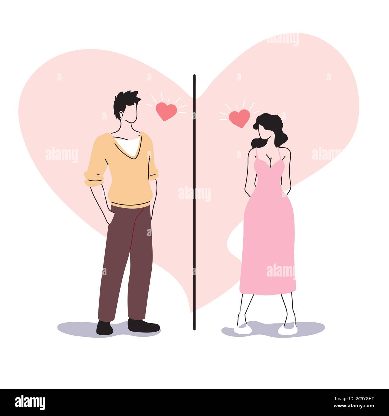 couple in love, happy couple in date vector illustration design Stock ...