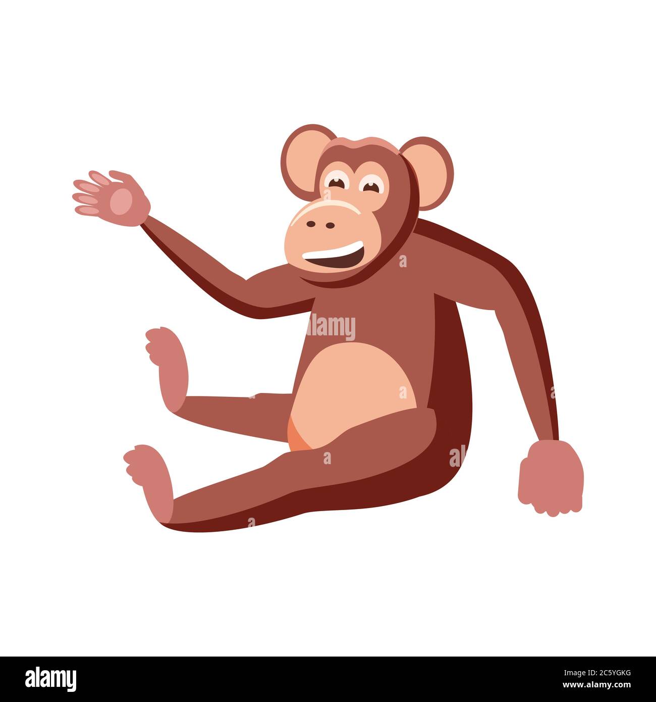 Cute monkey, animal, trend cartoon style vector Stock Vector Image ...
