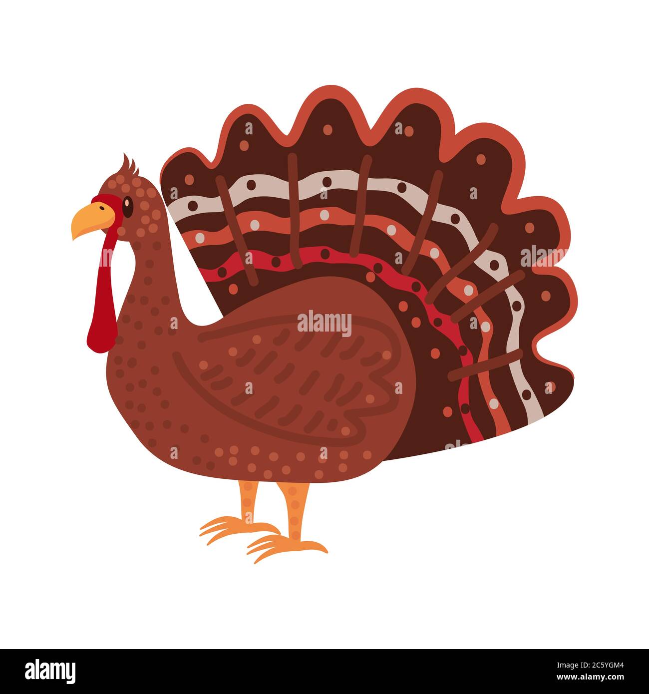 Cute turkey, bird, animal trend cartoon style vector Stock Vector Image ...