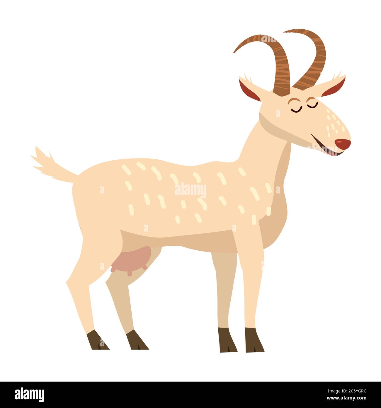 Cute goat, animal, trend cartoon style vector Stock Vector Image & Art ...