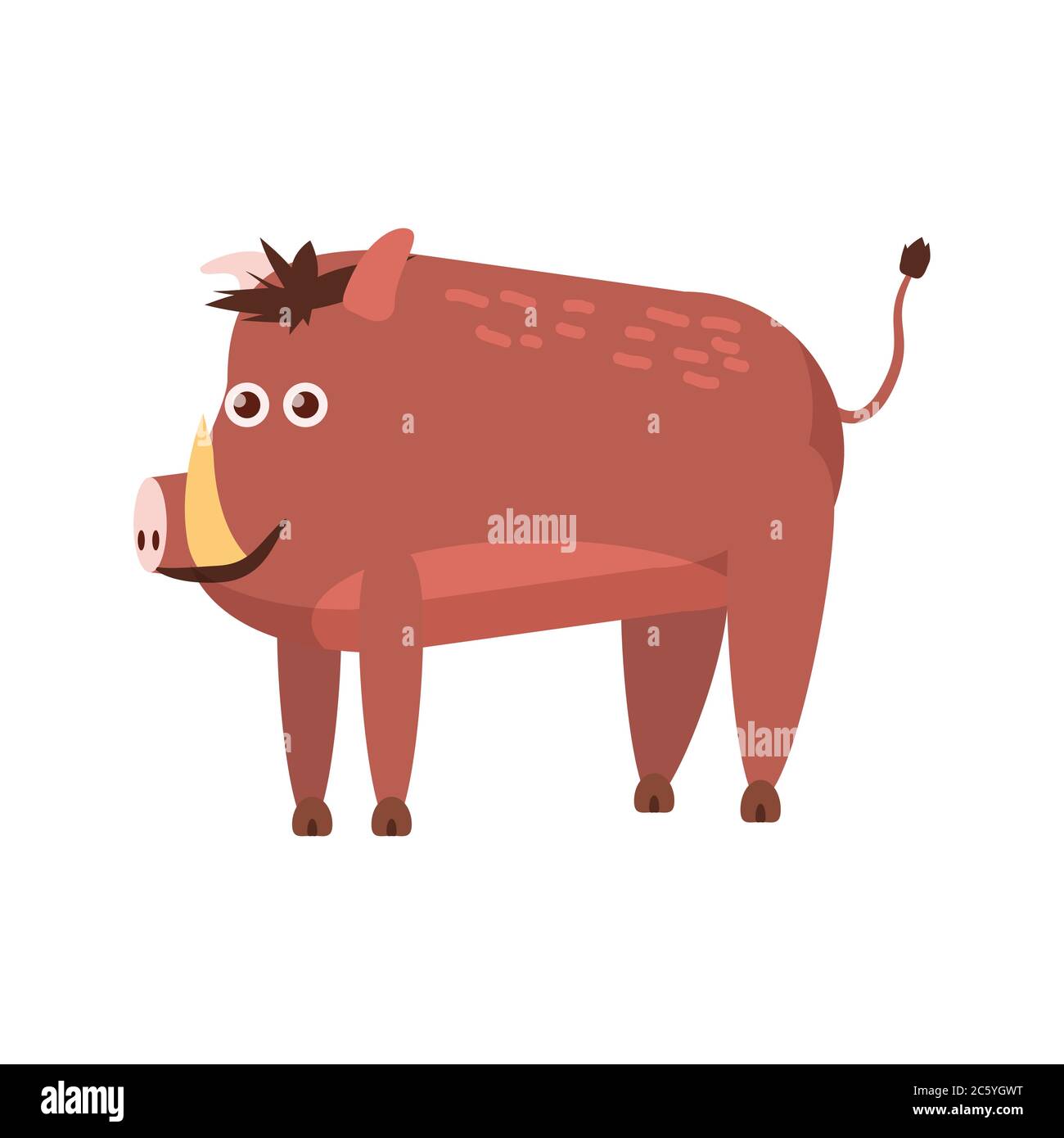 Cute wild boar, animal, trend cartoon style vector Stock Vector Image ...