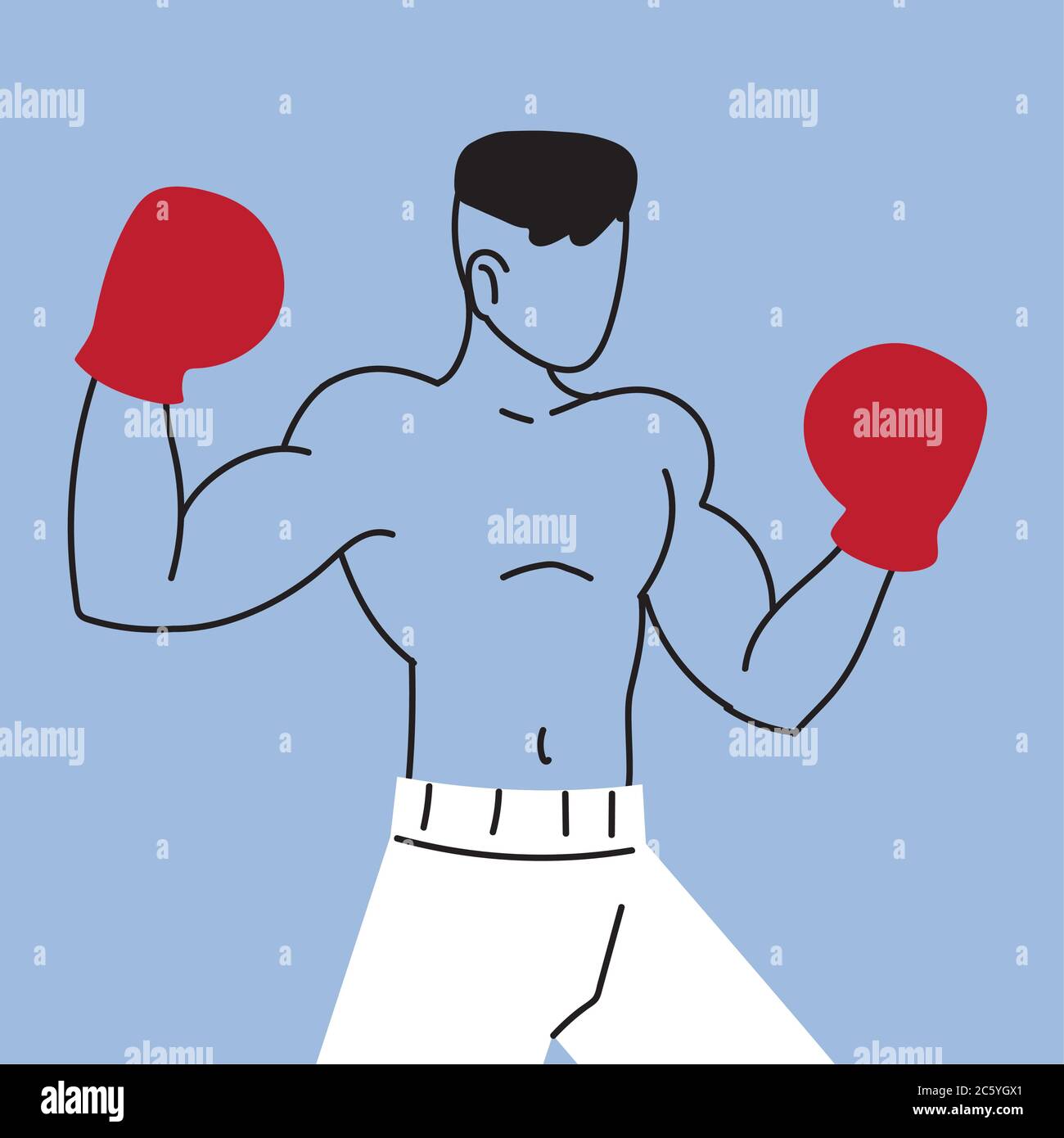 boxing, sports training, boxer man prepares for competition vector ...