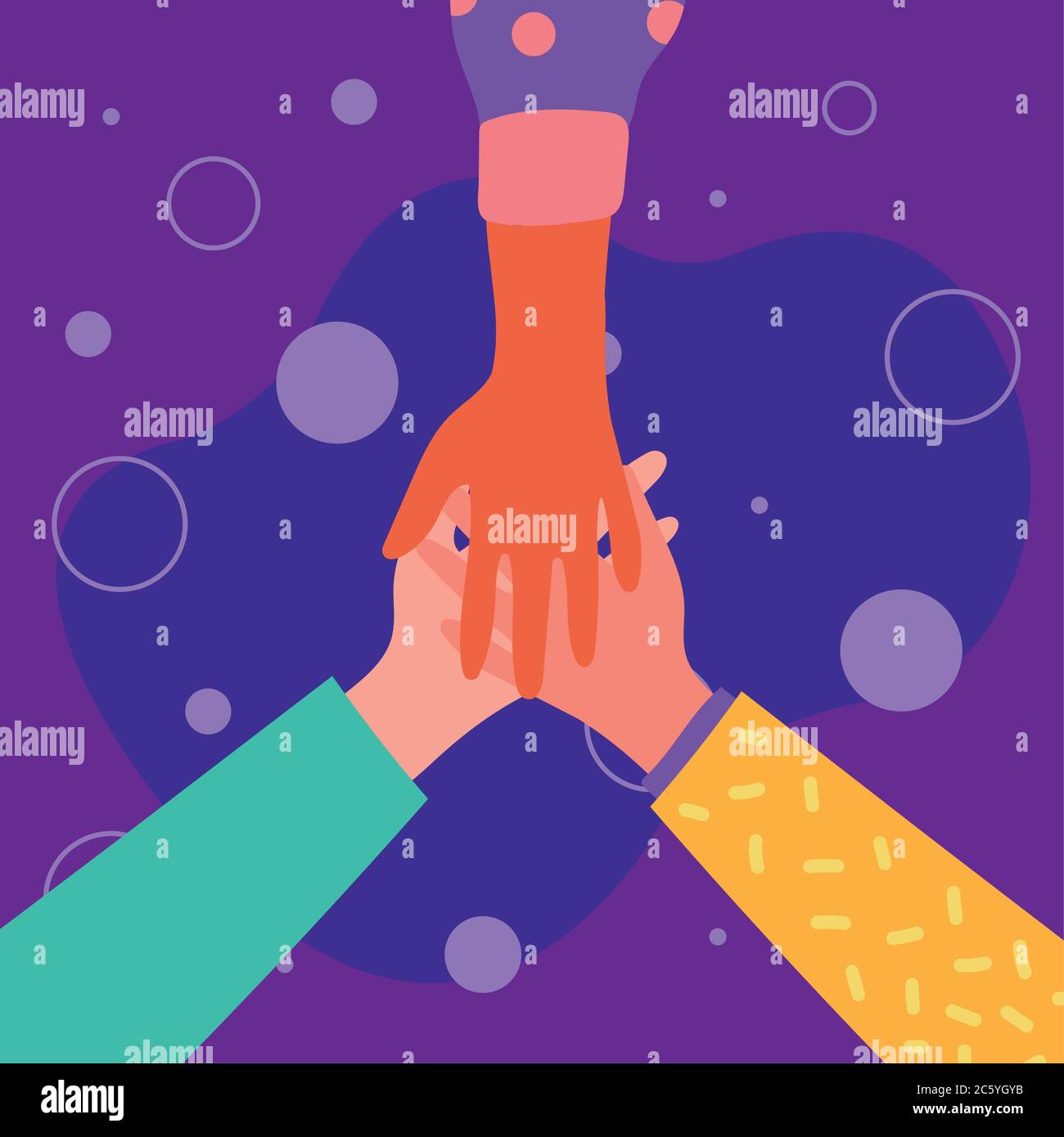 hands of friends design of friendship and love theme Vector ...