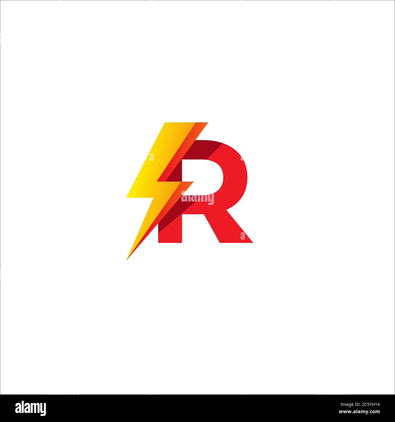 R Letter Initial Logo Design Template Isolated On White Background ...