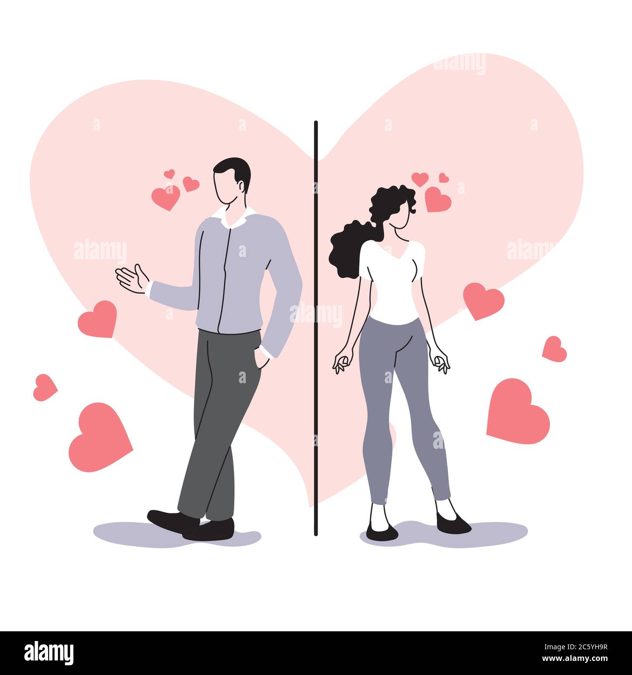 couple in love, happy couple in date vector illustration design Stock ...