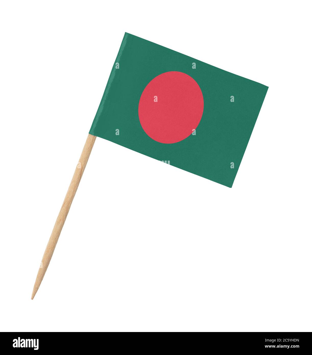 Small paper flag of Bangladesh on wooden stick, isolated on white Stock ...
