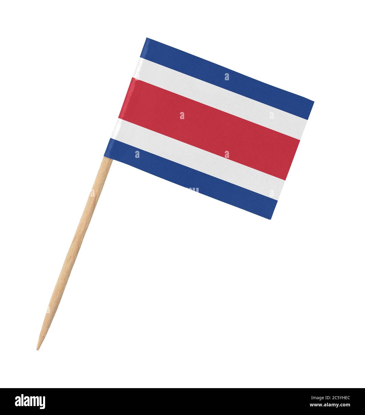 Small paper Costa Rican flag on wooden stick, isolated on white Stock ...