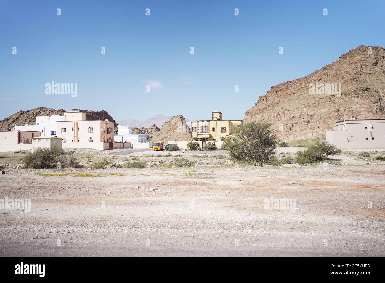 Muscat / Oman - February 10, 2020: Large resident mansions in the ...