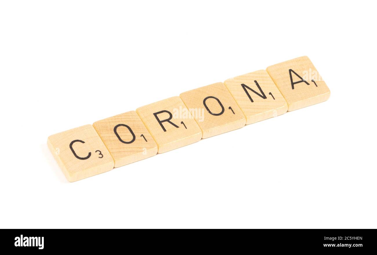 Corona letters, isolated on a white background Stock Photo - Alamy