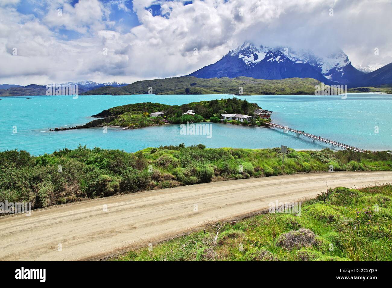 Lago Pehoe in Torres del Paine National Park, Patagonia, Chile Stock ...