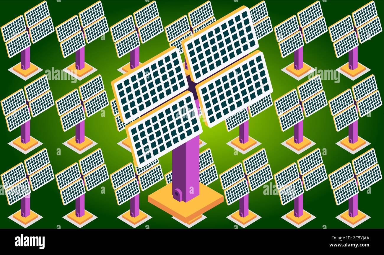 collection of various solar panels on abstract background Stock Vector ...