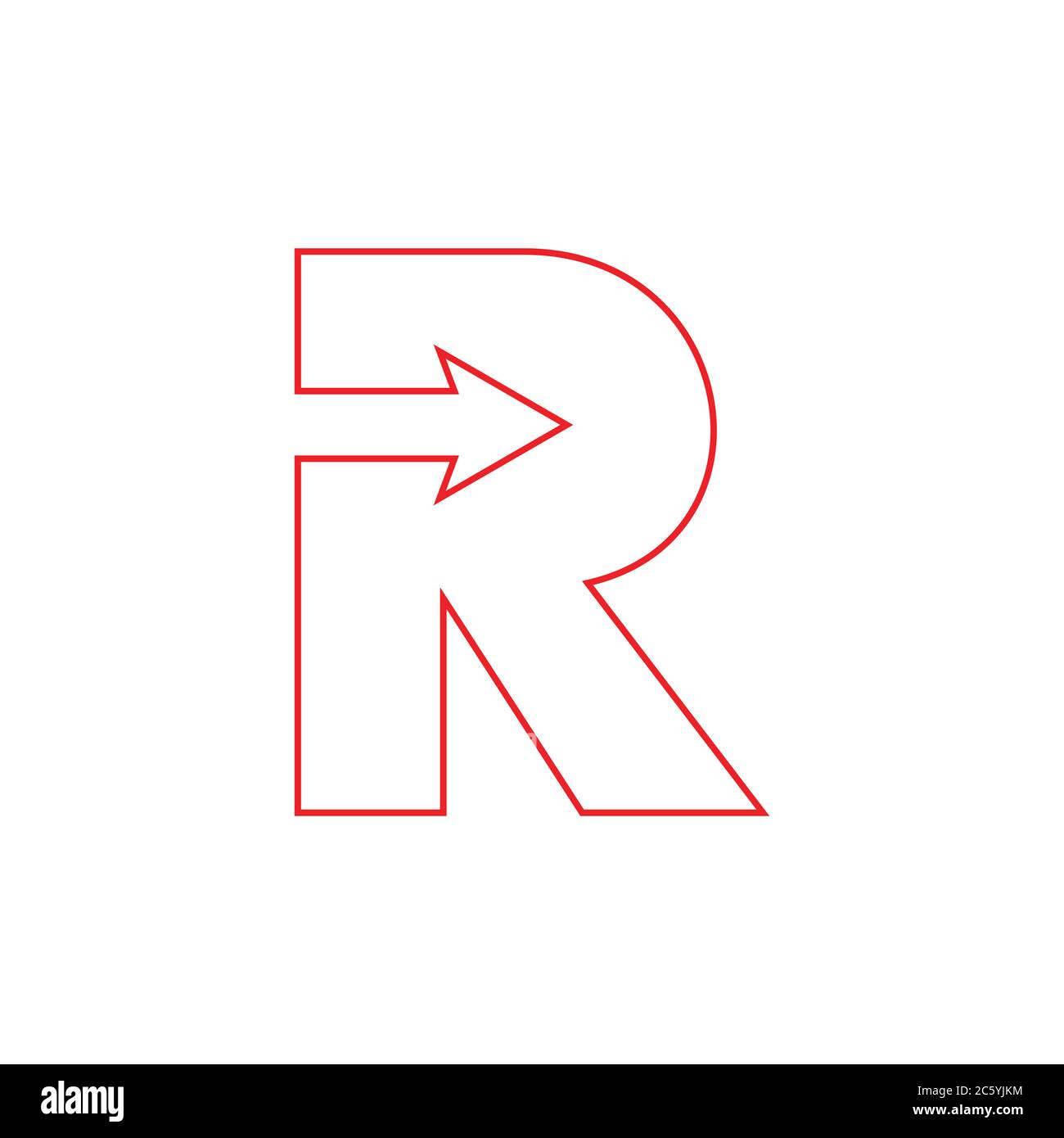 letter r arrow thin line logo vector Stock Vector Image & Art - Alamy