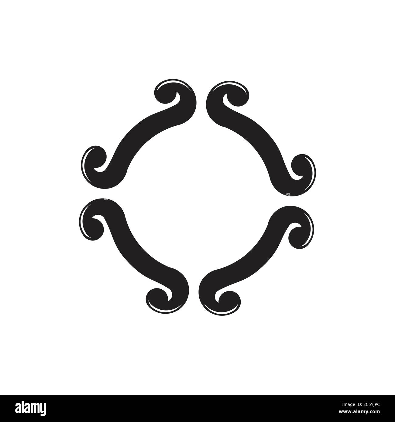 traditional classic circle curl design logo vector Stock Vector Image ...