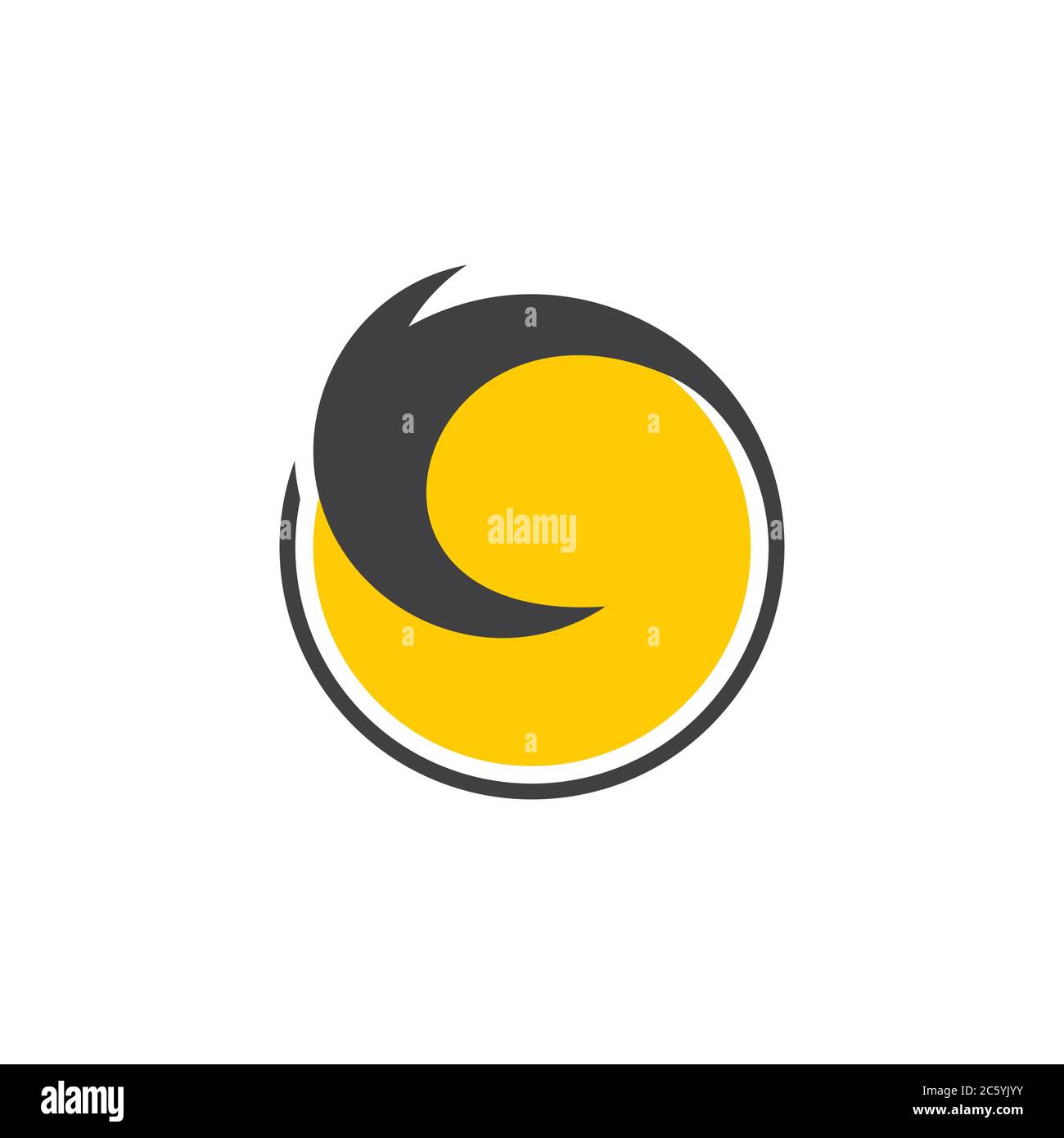 circle geometric moon waves silhouette circle logo vector Stock Vector ...