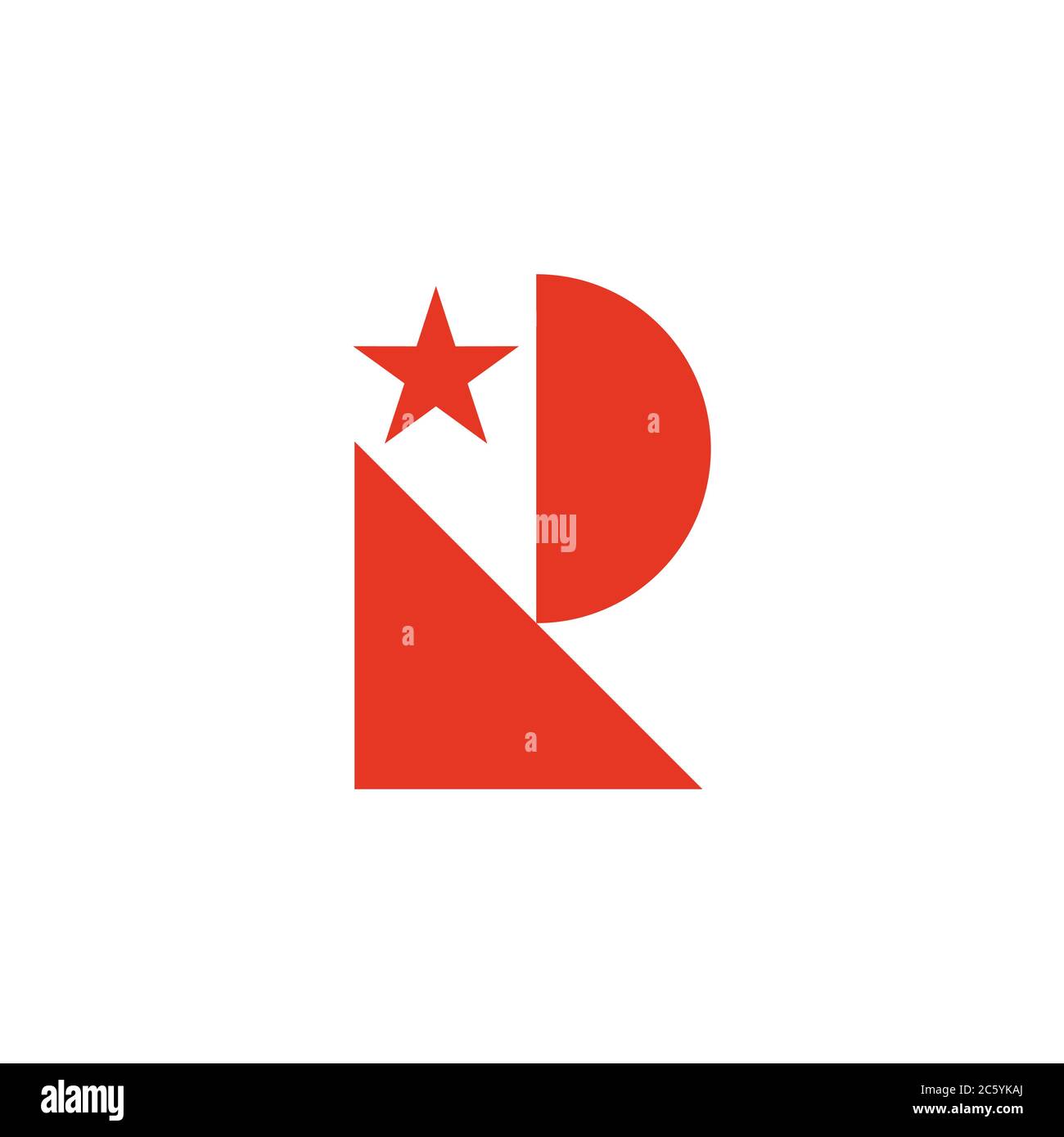 abstract letter r simple geometric star shape logo vector Stock Vector ...