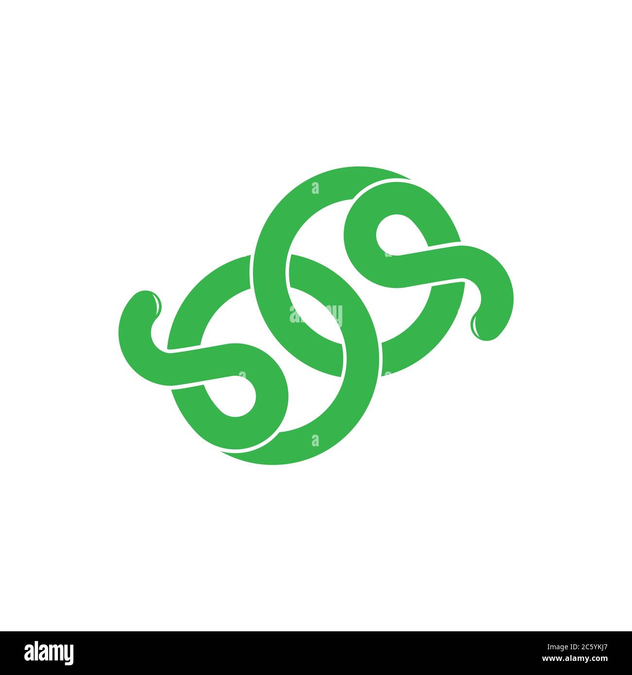 abstract letter sp simple loop curves line logo vector Stock Vector ...