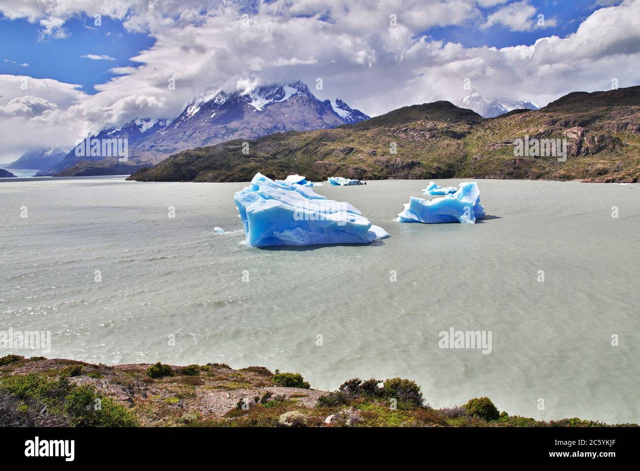Iceberg on Lago Gray, Torres del Paine National Park, Patagonia, Chile ...