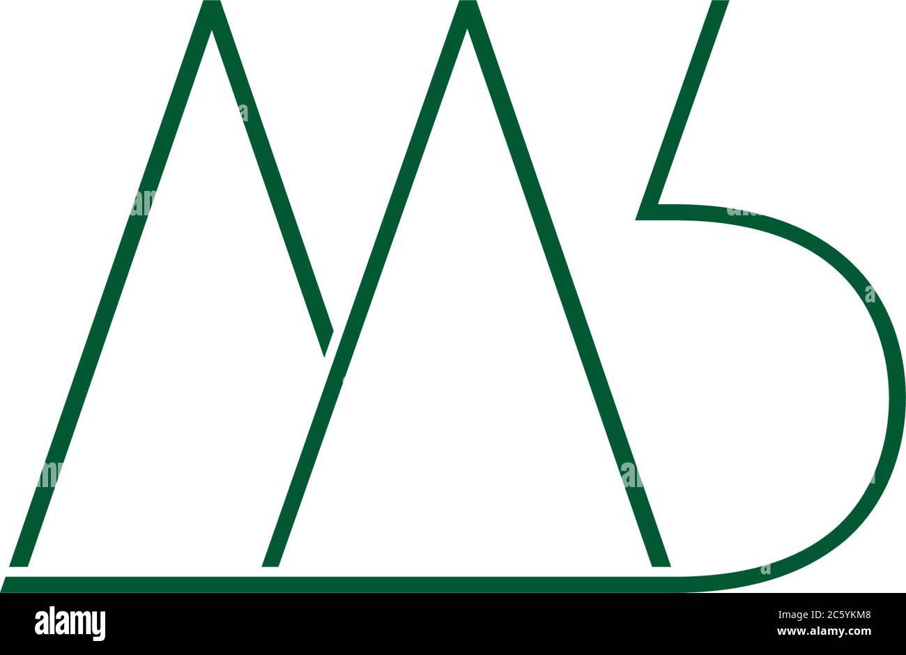 letter mb green mountain line logo vector Stock Vector Image & Art - Alamy