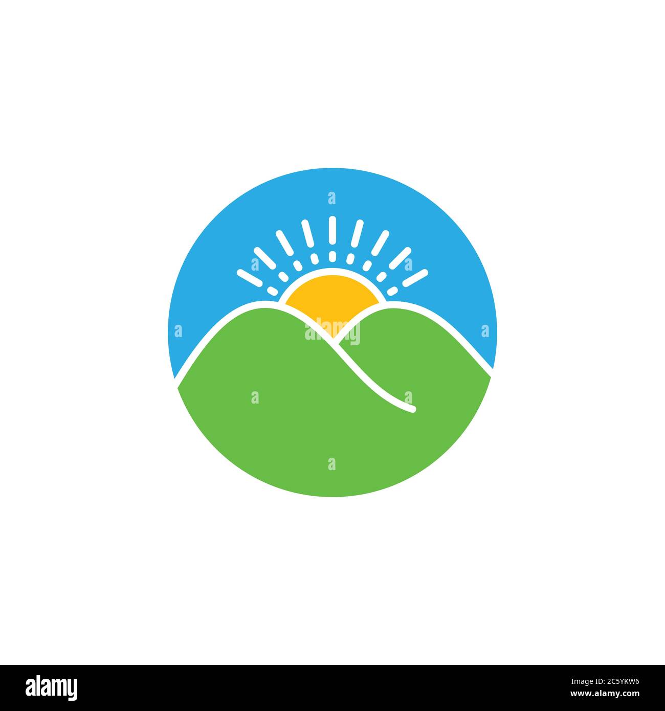 circle mountain sun natural symbol logo vector Stock Vector Image & Art ...