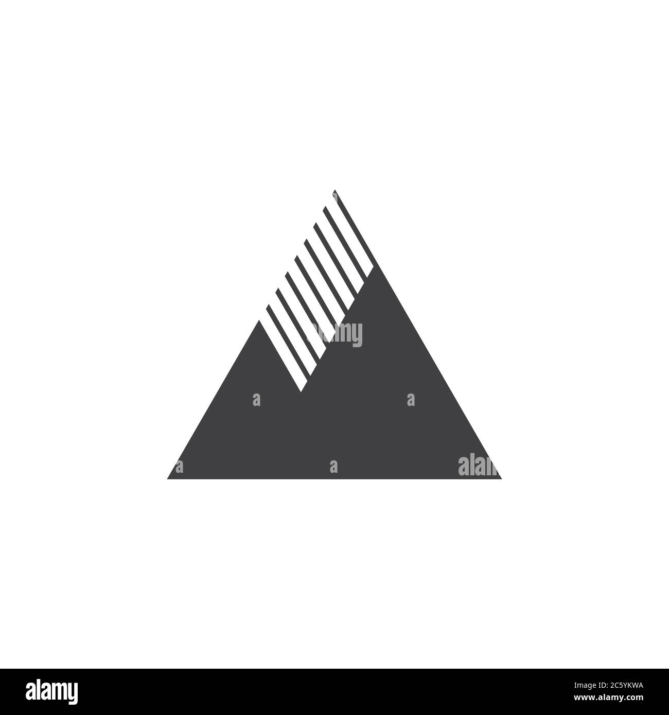 simple stripes triangle mountain silhouette symbol vector Stock Vector ...