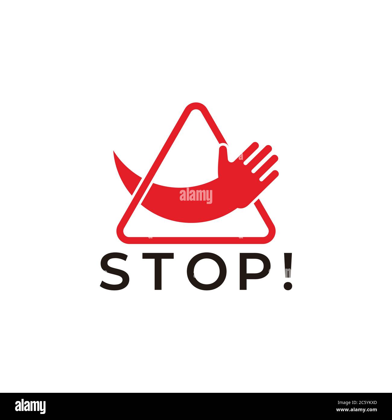 Safety sign beware hand Cut Out Stock Images & Pictures - Alamy