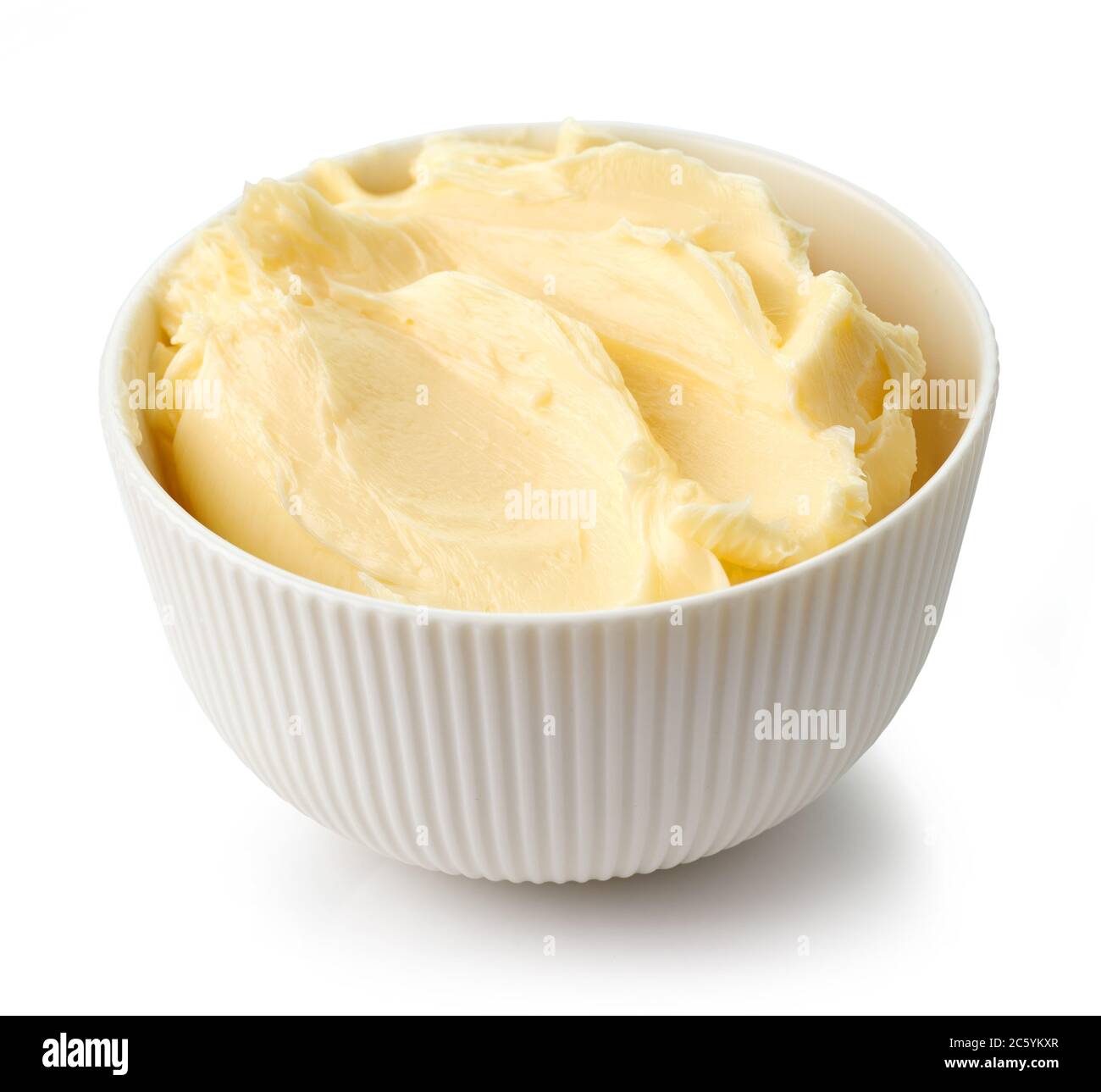 bowl of fresh butter isolated on white background Stock Photo - Alamy