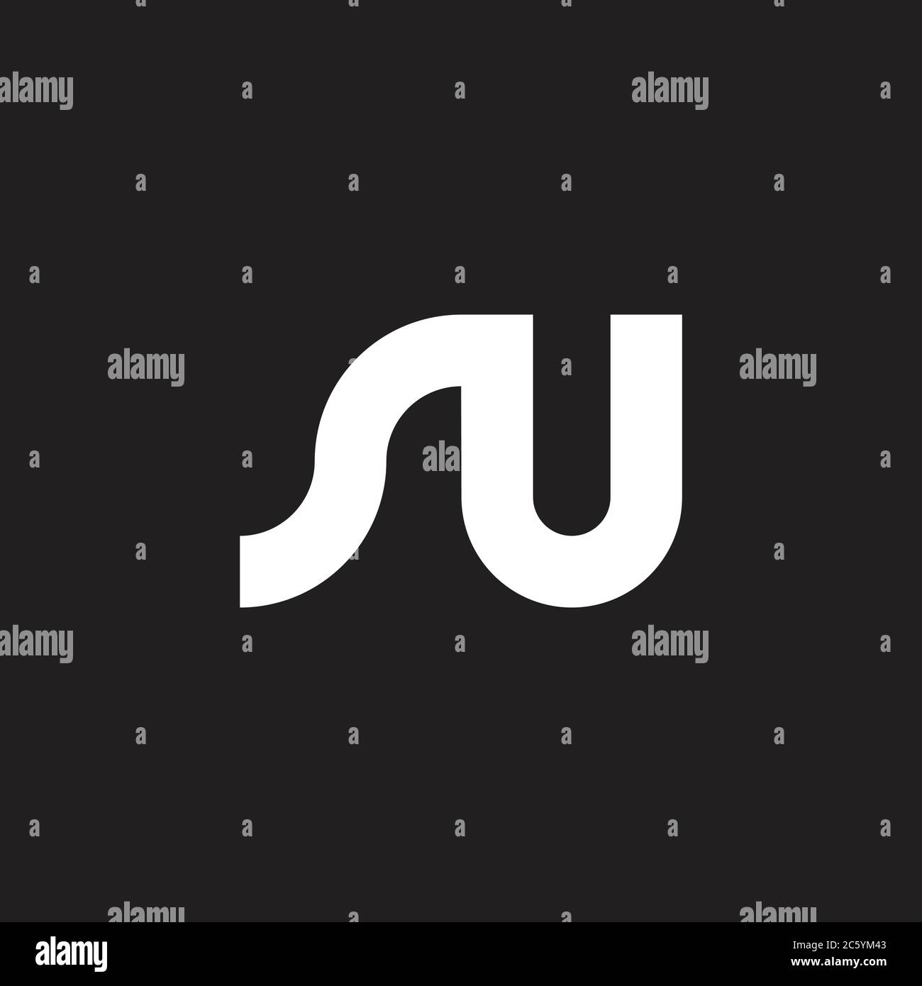 letter nu simple geometric line logo vector Stock Vector Image & Art ...