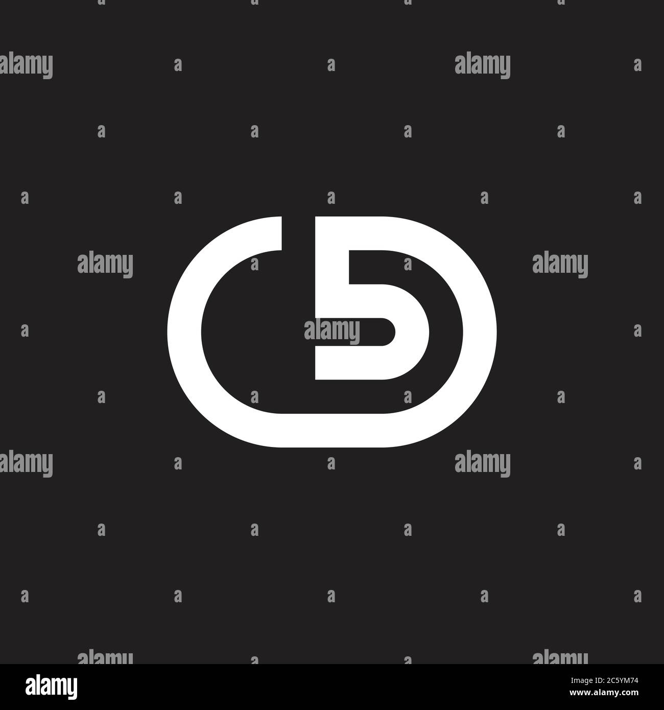 letter cb circle geometric oval line logo vector Stock Vector Image ...