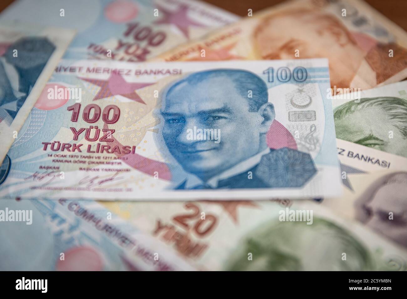Bunch of Various Turkish Currency Lira Banknotes Stock Photo - Alamy