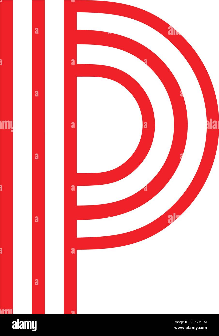 letter p stripes simple logo vector Stock Vector Image & Art - Alamy