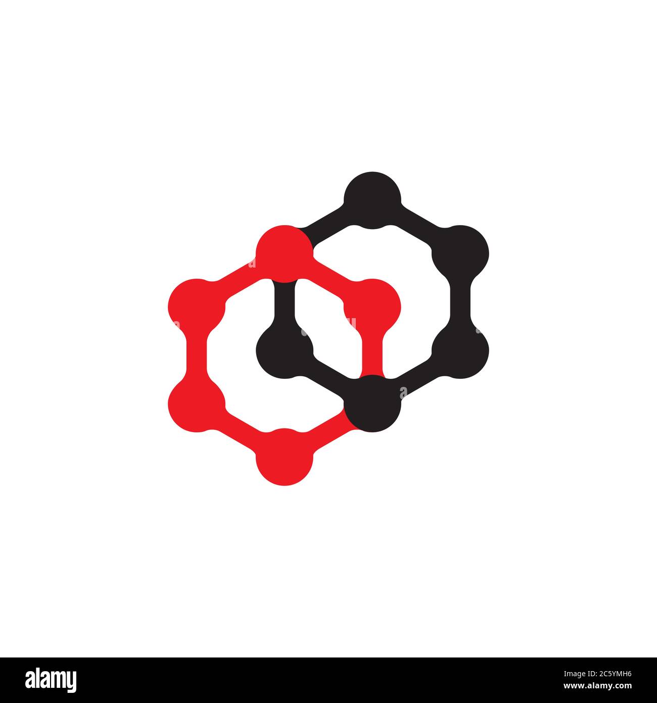 linked hexagonal dots simple logo vector Stock Vector Image & Art - Alamy