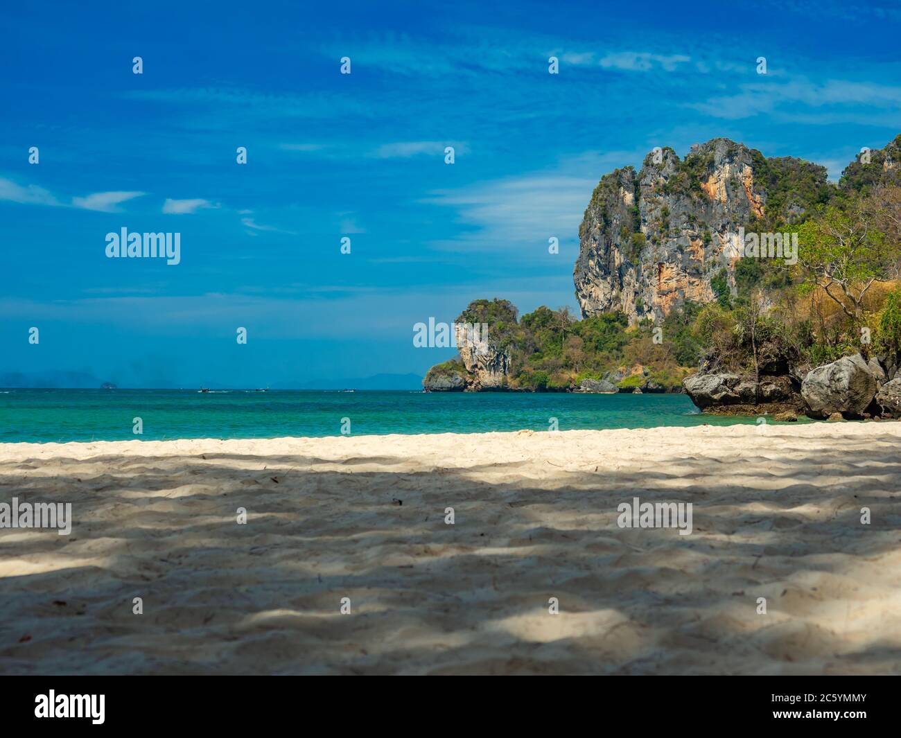 Railay beach Rai Leh between the city of Krabi and Ao Nang in Thailand ...