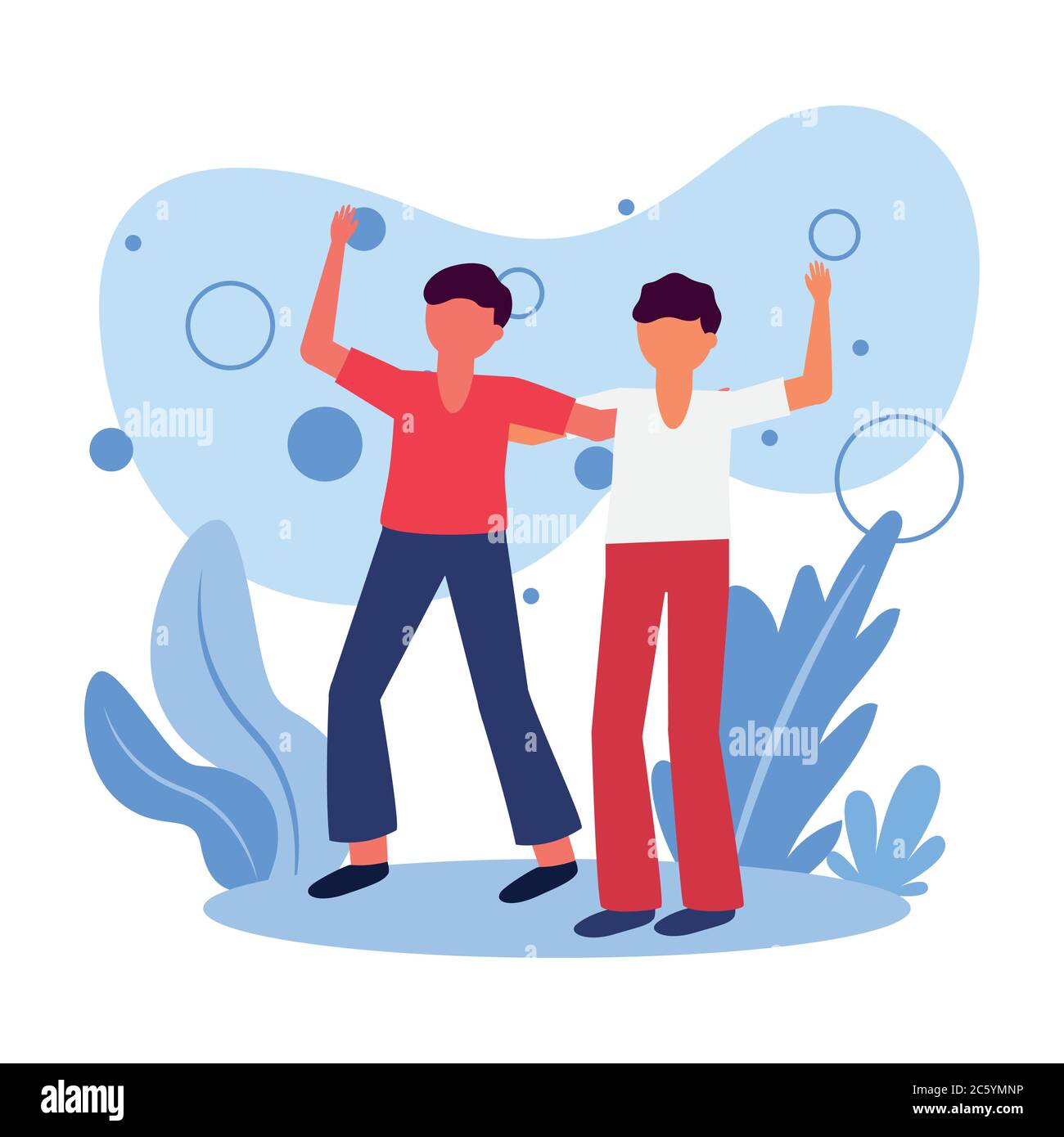 men avatars friends design of friendship and love theme Vector ...